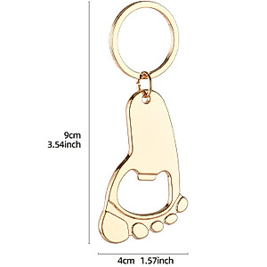 50 Pack Bottle Opener Baby Shower Favors,Souvenirs,Decoration Supplies, Footprint Keychain Bottle Opener Birthday Party Favor Wedding Bridal Shower Party Favor for Guests (Blue, 50)