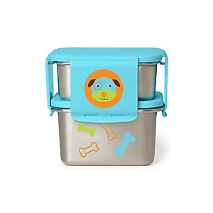 Skip Hop Toddler Stainless Steel Lunch Box Kit, Zoo, Dog