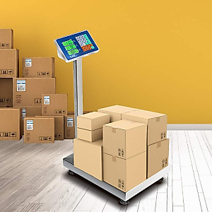 Giantex 660lbs Weight Computing Digital Scale Floor Platform Scale for Weighing Luggage Package Shipping Mailing Postal Scale with Accurate LB/KG Price Calculator, High-Definition Displa (Silver)