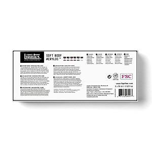 Liquitex Professional Soft Body Acrylic Paint, 6 x 59ml (2-oz), Muted Collection + White Set