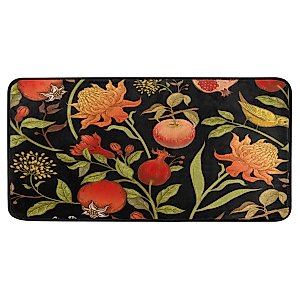 susiyo Kitchen Mat Exotic Flowers Birds Fruits Kitchen Rug Mat Anti-Fatigue Comfort Floor Mat Non Slip Oil Stain Resistant Easy to Clean Kitchen Rug Bath Rug Carpet for Indoor Outdoor Doormat