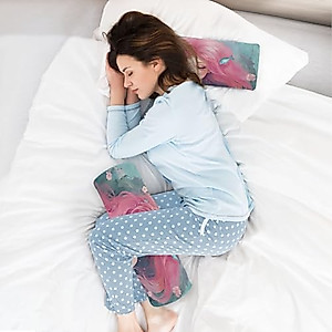 xigua Mermaids Neck Roll Pillow for Neck Relief with Removable Washable Cover - Memory Foam Round Cylinder Bolster, Ergonomically Designed for Head, Neck, Back, and Legs