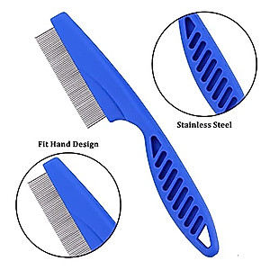 Molain Cat Dog Flea Comb, Pet Tear Stain Remover Comb Set Pet Dog Cat Grooming Comb (4 Pieces)