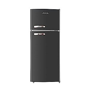 RCA RFR786-BLACK 2 Door Apartment Size Refrigerator with Freezer, 7.5 cu. ft, Retro Black