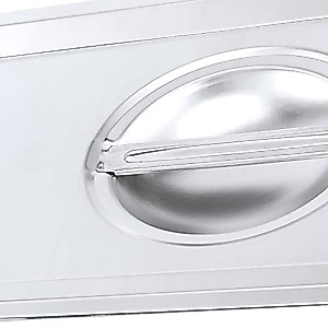 PINGEUI 8 Pack 1/3 Size Stainless Steel Steam Table Lid, Solid Hotel Pan Cover with Handle for Steam Food Pan, Non-Stick Surface