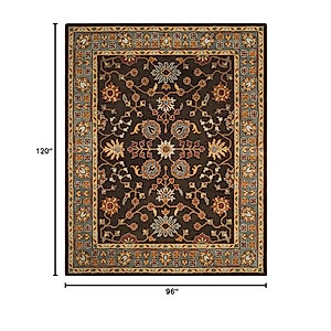 SAFAVIEH Heritage Collection 8' x 10' Charcoal / Blue HG405A Handmade Traditional Oriental Premium Wool Area Rug