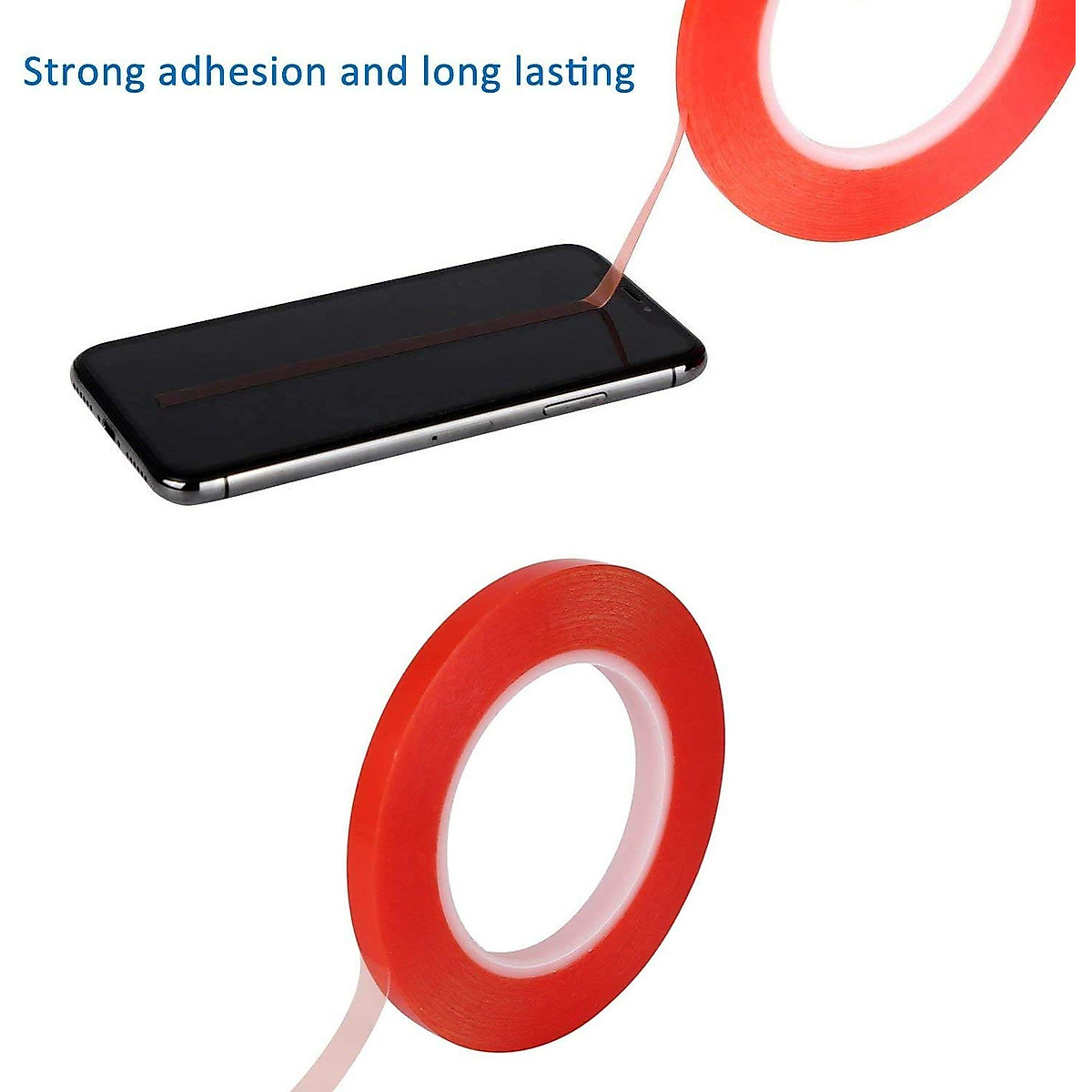 Pimoys 2mm / 3mm x 25m Double Sided Phone Repair Adhesive Tape, 2 Rolls Heat Resistant High Adhesion Transparent Acrylic Tape, LCD Screen Repair Sticker for Cell Phone Touch Screen Repair