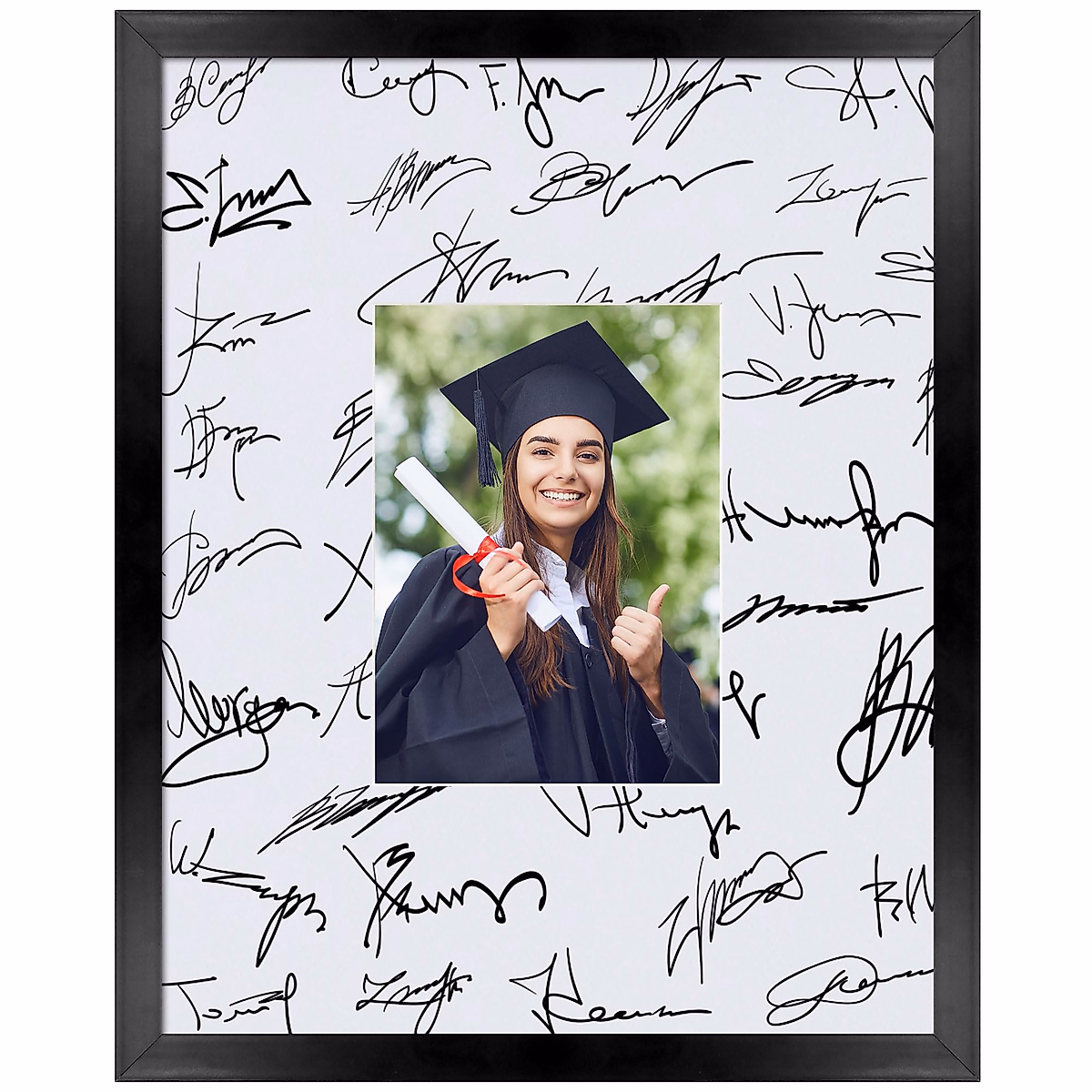 Hiwhy Signature Board 11x14 Picture Frame with 5x7 Mat for Graduation Wedding Birthday Guest Book Party Signing, Wall and Tabletop Display