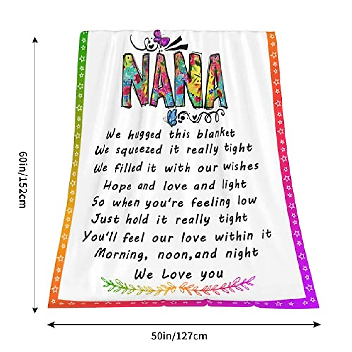 Nana Gifts Nana Birthday Gifts Blanket Nana Gifts from Grandkids Nana Gifts from Granddaughter,Grandson, Nana Throw Blanket Filled with Loving Sentiments, Gifts for Nana Throw Blanket 50” X 60”