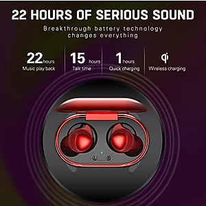 Urbanx Street Buds Plus True Wireless Earbud Headphones for Samsung Galaxy J2 Core - Wireless Earbuds w/Noise Isolation - RED (US Version with Warranty)