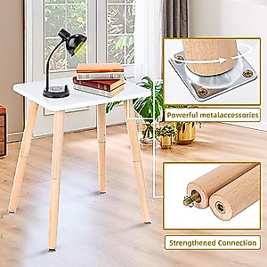 Yawinhe Side Table 2-Tier end Table,Nightstand with Storage Shelf,Modern Wooden Side Table Bedside Table,Suitable for Living Room, Bedroom, Balcony (First Floor/(1-Pack), White+Natural)