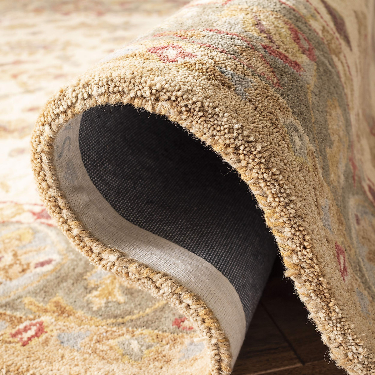 SAFAVIEH Anatolia Collection Area Rug - 8' x 10', Ivory, Handmade Traditional Oriental Wool, Ideal for High Traffic Areas in Living Room, Bedroom (AN547B)