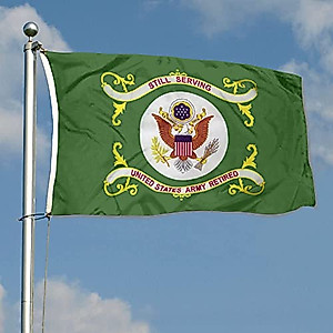 Fyon United States Army Retired Military Flag banner 3x5Feet with 2 Brass Grommets Garden House Flag
