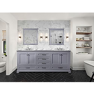 Lexora Dukes 80 in. W x 22 in. D Dark Grey Double Bath Vanity