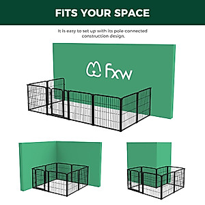 FXW Homeplus Dog Playpen Designed for Indoor Use, 24" Height for Puppy and Small Dogs, Black│Patented