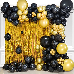 Black Latex Balloons 100 Pack 12 Inch Black Round Helium Balloons Party Balloons for Birthday Black Themed Wedding Graduation New Year Backdrop Decorations