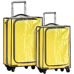 Jexine Clear PVC Luggage Cover 2 Pcs Large Suitcase Cover Protectors Transparent Protective Luggage Protector for Travel Suitcases Bags (20 Inch, 28 Inch)