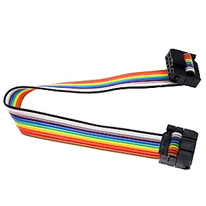 whiteeeen 10pcs 10 Pin for Flat Colorful Ribbon Cable 0.1" Pitch Female to Female Sockets About 7.87" IDC Connector