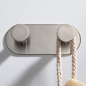 Kraus Elie Bathroom Robe and Towel Double Hook, Brushed Nickel Finish, KEA-18803BN