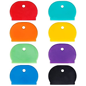 Uniclife 16 PCS 1.3 Inch Large Key Caps Covers Key Identifiers Markers Protectors for Large Thin Flat Key Heads (Not Suitable for Smaller or Standard Keys), 8 Assorted Colors