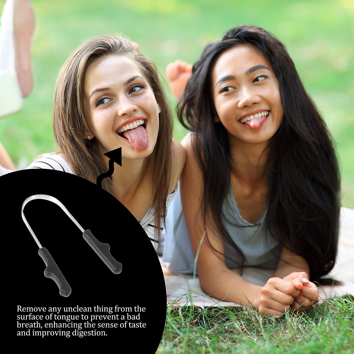 2 Sets Stainless Steel Scraper Medical Grade Reusable Cleaning Tool with Storage Case for Women Adults Kid Men (Black)