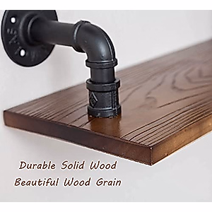 Industrial Rustic Modern Wood Ladder Pipe Wall Mounted Floating Shelves - Set of 3 Bookshelf,DIY Storage Shelving,Hung Bracket,Bookcase (Set of 3 Ladder Shelves)