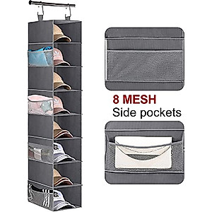 MISSLO 8-Shelf Hanging Shoe Organizer and 10-Shelf Hanging Storage Shelves for Clothes Closet Organizers