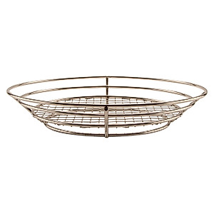 G.E.T. 4-84814 12.5" x 9.25" Stainless Steel Oval Basket with Raised Grid Base, Clipper Mill (Qty,1)