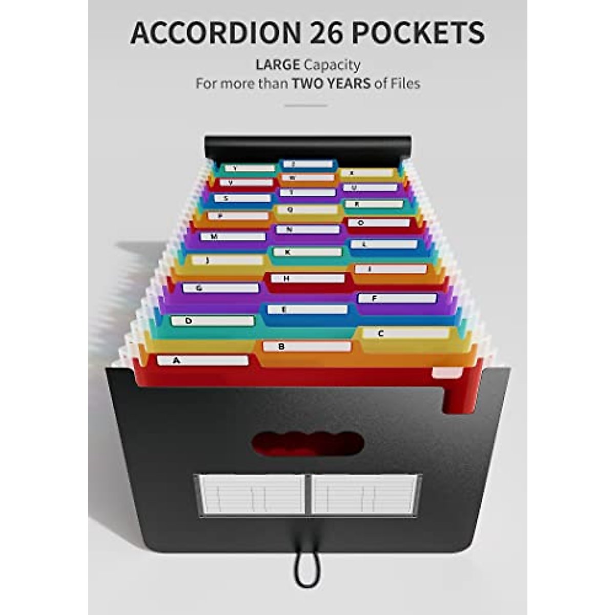 ABC life 26 Pockets Accordian File Organizer Keeper/Expanding Filling Box Letter A4 Size/Expandable File Folder/Plastic Accordion Document Paper Bill Receipt Organizer with A-Z Alphabetical Tabs