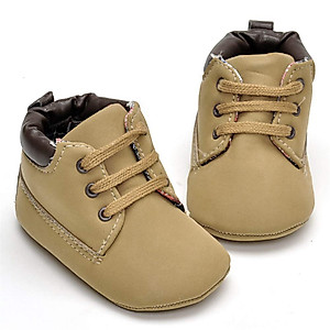 Enteer Infant Boys High-top Sneaker Brown Baby Shoes US 3