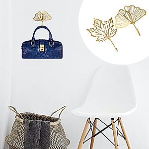 Cabilock 2pcs Gold Leaf Hooks Entryway Door Hooks Ginkgo Leaf Maple Leaf Hanging Hooks Decorative Wall Hook Hanger for Clothes Coat Hat Scarf