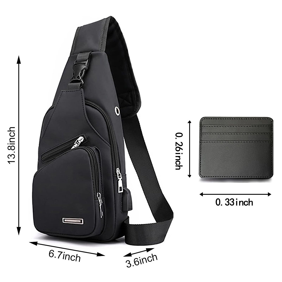 HERTL Waterproof Sling Bag With Card Bag Crossbody Bags for Women Trendy Crossbody Backpack for Men Women Sling Backpack Crossbody Sports Bag