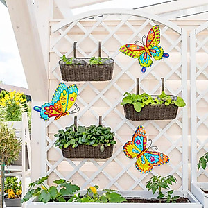 J-Fly Hummingbird Wall Decor Metal Hummingbird Outdoor Wall Decor Hand Painted Hummingbird Wall Art Sculpture Outdoor Hanging 10 inch