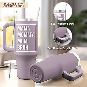Pandzee Gifts For Mom - Birthday Christmas Gift for Mom Mama Wife Her Grandma Sister - Mothers Day Gift From Daughter Son Husband - 40oz Tumbler With Handle & Straw Lid - Travel Mug Holder Friendly