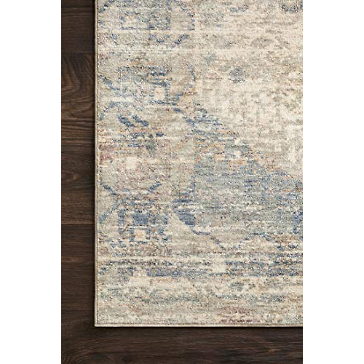 Loloi Revere Rug, Ivory & Blue 2'-6" x 10'-0" Area Rug – Traditional Accent Rugs for Living Room, Bedroom, Entryway & Hallway, No Shed High Traffic Area Home Decor Rug