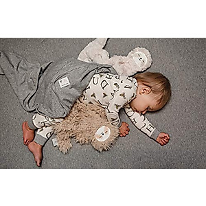 Burt's Bees Baby - Blankets, Set of 2, 100% Organic Cotton Swaddle, Stroller, Receiving Blankets (Heather Grey Solid + Honeybee Print) , 29x29 Inch (Pack of 2)