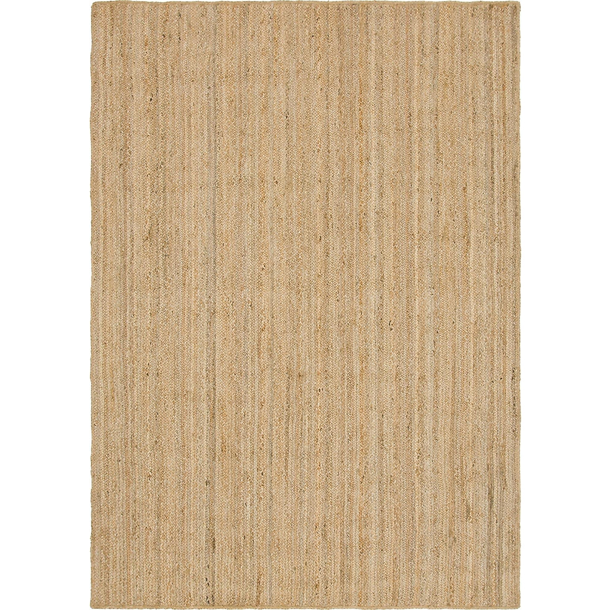 Rugs.com Hand Braided Jute Rug – 4' x 6' Natural Flatweave Rug Perfect for Entryways, Kitchens, Breakfast Nooks, Accent Pieces