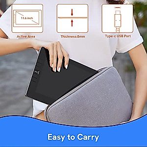 VEIKK VK1200 Drawing Tablet with Screen, 11.6 inch Full-Laminated Drawing Monitor with 6 Shortcut Keys and 8192 Levels Tilt Function Pen, for PC/Mac for Teach Anime(120% sRGB)