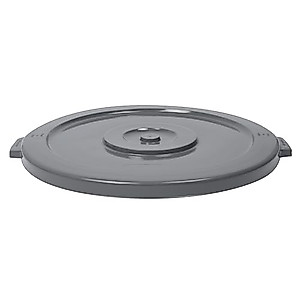 Restaurantware - LID ONLY: RW Clean Waste Container Lid, 1 Round Trash Can Lid - Waste Bin Sold Separately, For 44 Gallon Dustbin, Built-In Handle, Gray Plastic Garbage Can Lid, Heavy-Duty