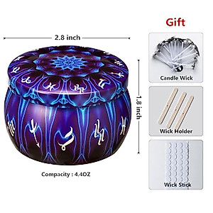 Ahyiyou DIY Zodiac Candle Tins 4.4oz 28 Pieces 28 Color, Round Containers with Lids, Candle Wicks, Wicks Holder, Wicks Stickers for Candle Making, Arts & Crafts, Storage & More