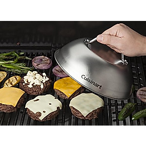 Cuisinart CGG-750 Portable, Venture Gas Grill, Red & CMD-108 Melting Dome, 9",Stainless steel