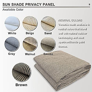 Alion Home Sun Shade Privacy Panel with Grommets and Hems on 4 Sides for Patio, Awning, Window, Pergola or Gazebo - Mocha Brown (12' x 12')