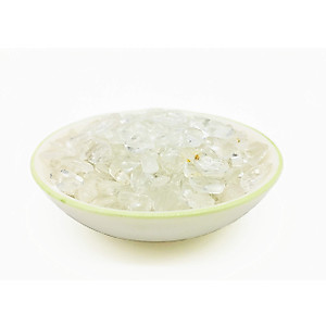 Xinxingshuo 1 lb Rock Quartz Small Tumbled Chips Crushed Stone Healing Reiki Crystal Jewelry Making Home Decoration (Rock Quartz)