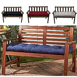 Waterproof Indoor/Outdoor Bench Cushion, Swing Cushion, Thicken Patio Bench Rocking Seat Pad for Lounger Garden Patio Lounger Bench,Wicker Loveseat Settee (Light Grey)