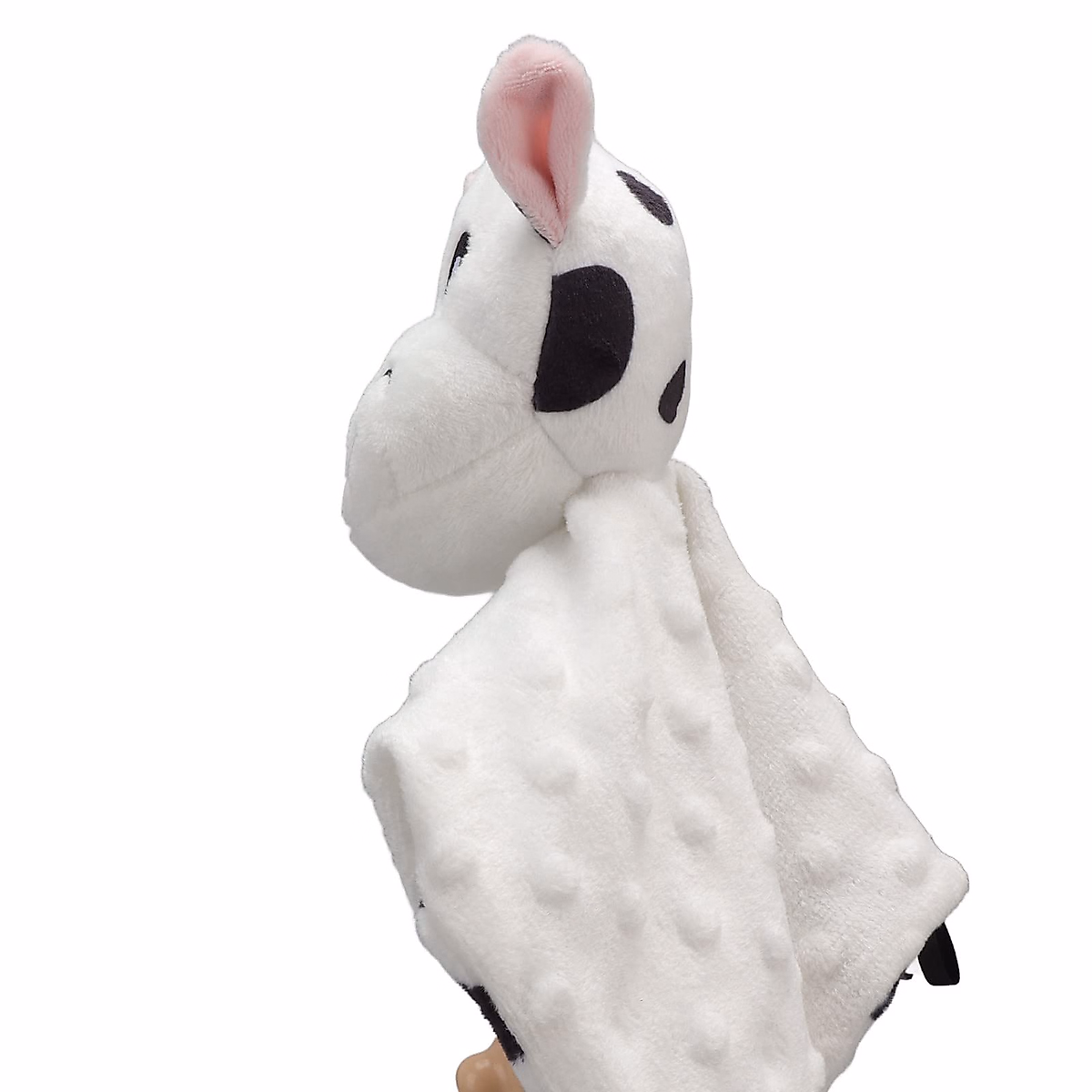 Baby Security Blanket, A Cartoon Quilt, Loveys for Babies, Baby Lovey A Soft Plush Quilt with A Nipple for Children from 3 Months (Cow)