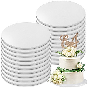 20 Pcs 12 Inch Round Cake Drums White Cakeboard 1/2 Inch Thick Circle Cake Boards Cake Base for Wedding Birthday Party Multi Tiered Cakes