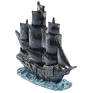 Penn-Plax Officially Licensed Disney Aquarium Ornaments from Pirates of The Caribbean (4.25" Black Pearl)