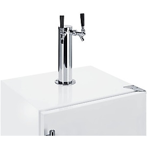 Summit Appliance SBC58WHBIADA 24" Wide Built-in Undercounter ADA Height Commercially Listed Dual Tap Beer Dispenser in White with Stainless Steel Handle, Automatic Defrost, Adjustable Thermostat