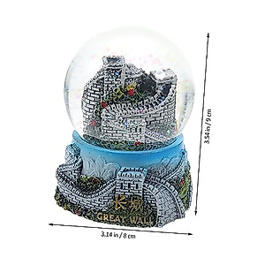 NOLITOY 1pc Great Wall Crystal Ball tablescape Decor Christmas Ornaments Chinese Decor Clear Snow Globe Crystal Snow Globe Nativity Snowglobe Tourist Attractions Crystal Ball Water Desktop