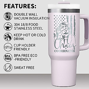 Chaos Coordinator Laser Engraved 40 Oz Tumbler - Handle, Water Bottle - Perfect Gifts for Women